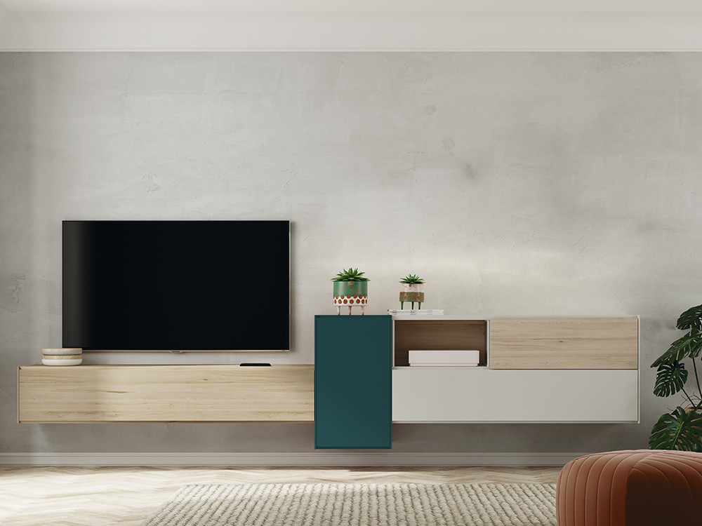 Composición salón suspendida Addliving de Lagrama | Mobel 6000 | Seismil Studio