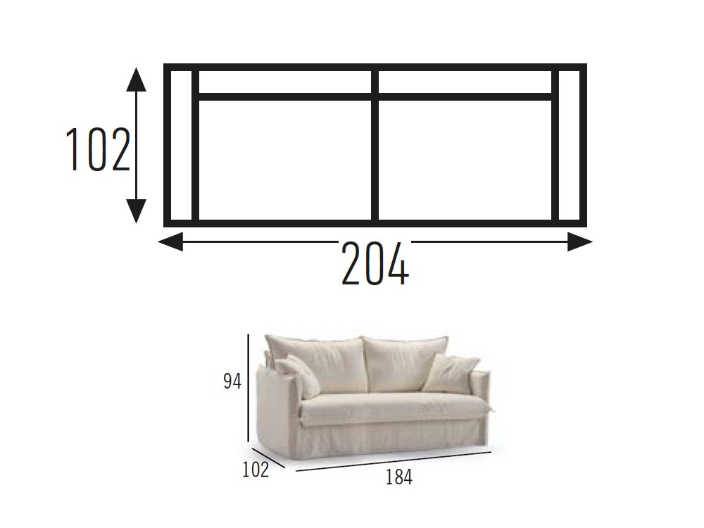 Sofá cama de lino Grace de Mopal | Mobel 6000 | Seismil Studio