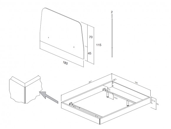 Cama Trapez Kalm de Mobenia | Mobel 6000 | Seismil Studio