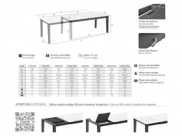 Mesa de comedor extensible Osaka de Cancio | Mobel 6000 | Seismil Studio