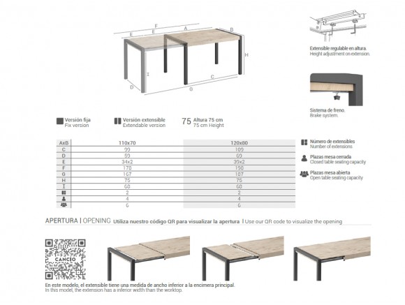 Mesa extensible para cocina Concept de Cancio | Mobel 6000 | Seismil Studio