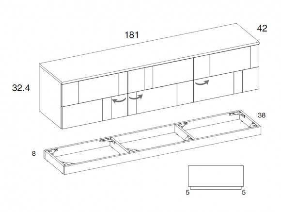 Mueble TV Keyboard Cairo de Mobenia | Mobel 6000 | Seismil Studio