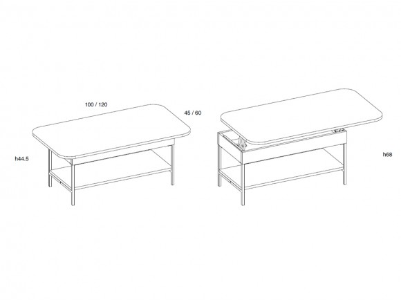 Mesa de centro elevable Up de Mobenia | Mobel 6000 | Seismil Studio